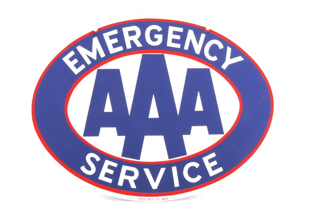 AAA Emergency Service Porcelain Enamel Sign