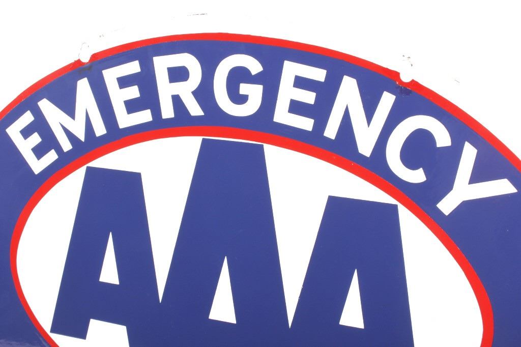 AAA Emergency Service Porcelain Enamel Sign