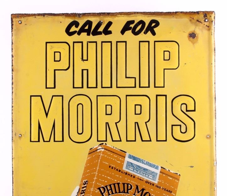 Original Philip Morris Cigarette Advertising Sign