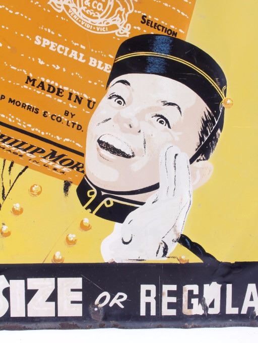 Original Philip Morris Cigarette Advertising Sign