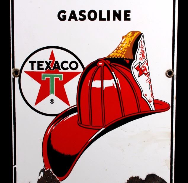 Texaco Fire Chief Gasoline Porcelain Enamel Sign