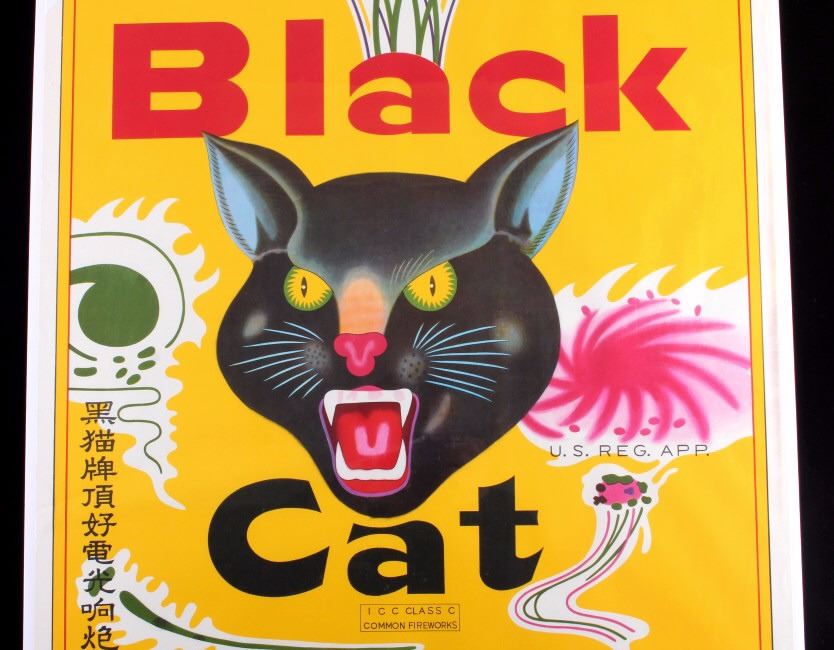 Black Cat Firecracker Advertising Poster