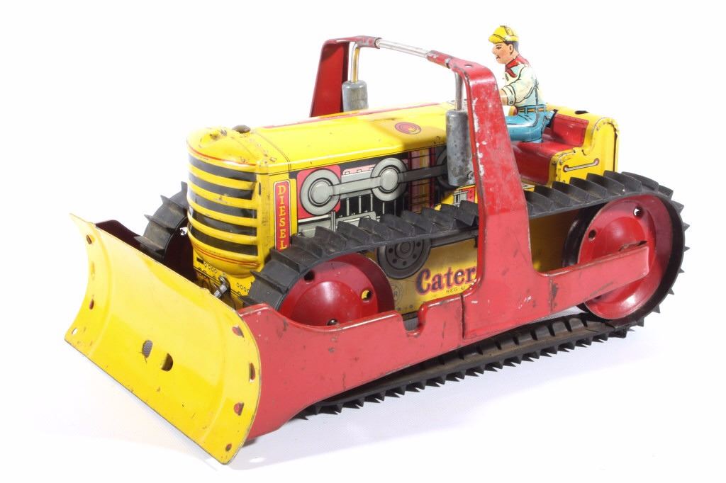 Mars Toys Wind Up Tin Caterpillar Bulldozer