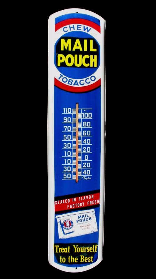 Mail Pouch Chewing Tobacco Advertising Thermometer