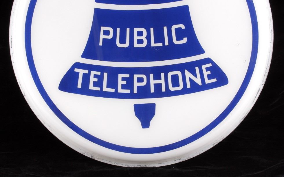 Public Telephone Phone Booth Sign