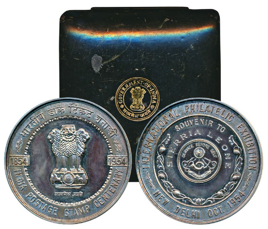 India Postage Stamp Centenary, Silver Medal, 88.9g