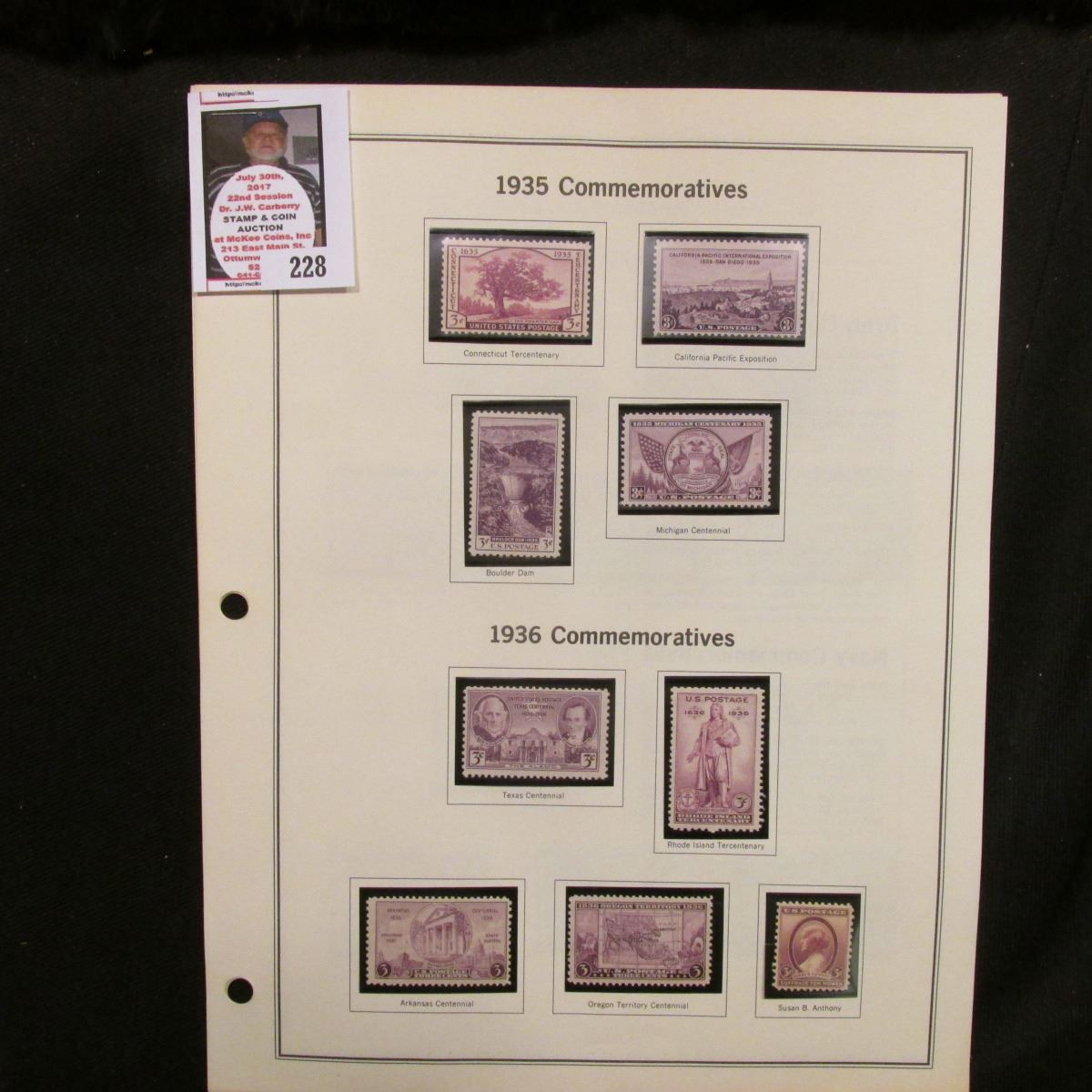 All the Commemorative Stamp Singles mounted in crystal mounts and on ...