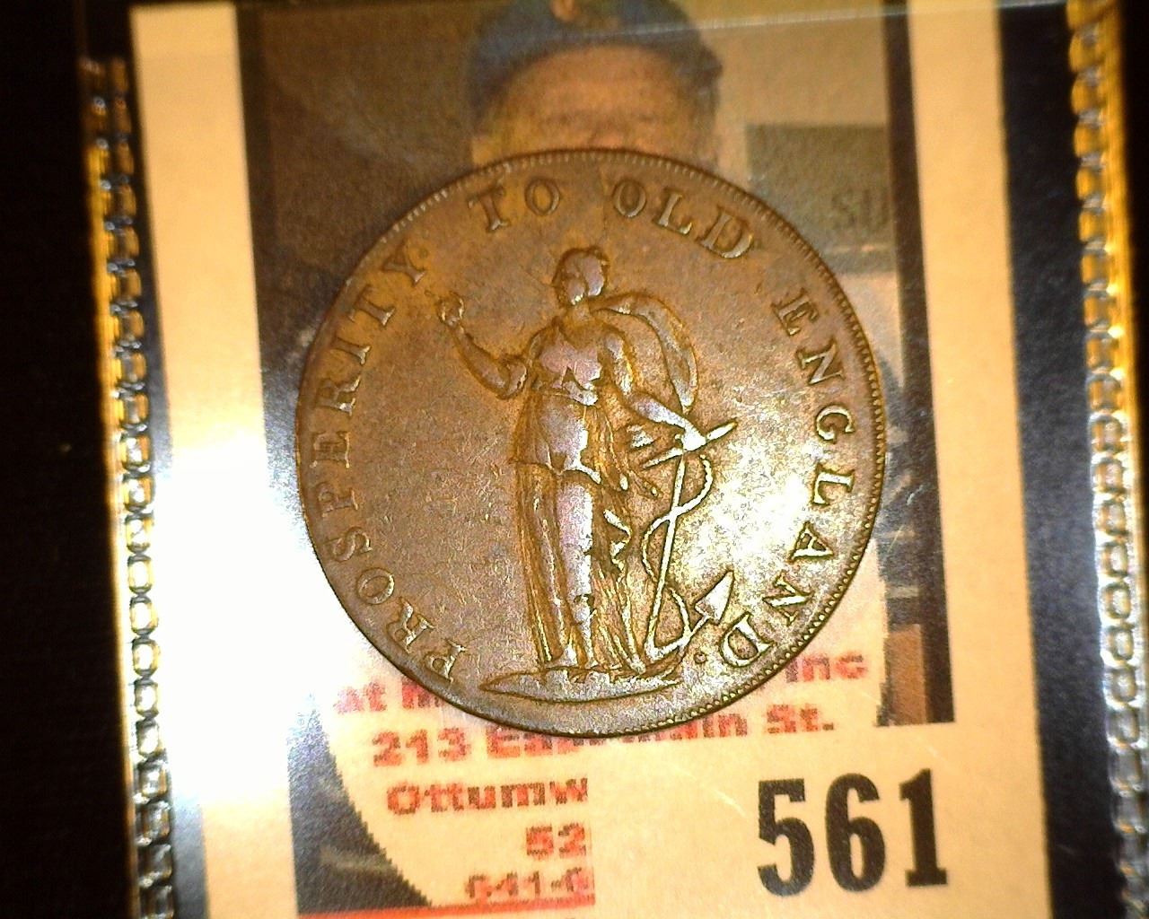 Great Britain Half Penny Token (no date) "Peace And Plenty ...