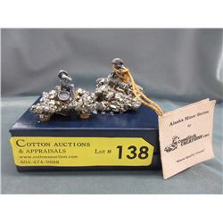 2 Solid Pewter & Fool's Gold Miner Figurines