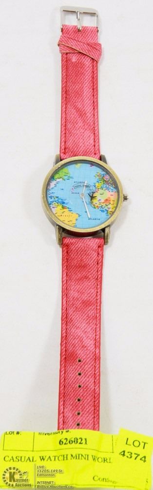 CASUAL WATCH MINI WORLD MAP