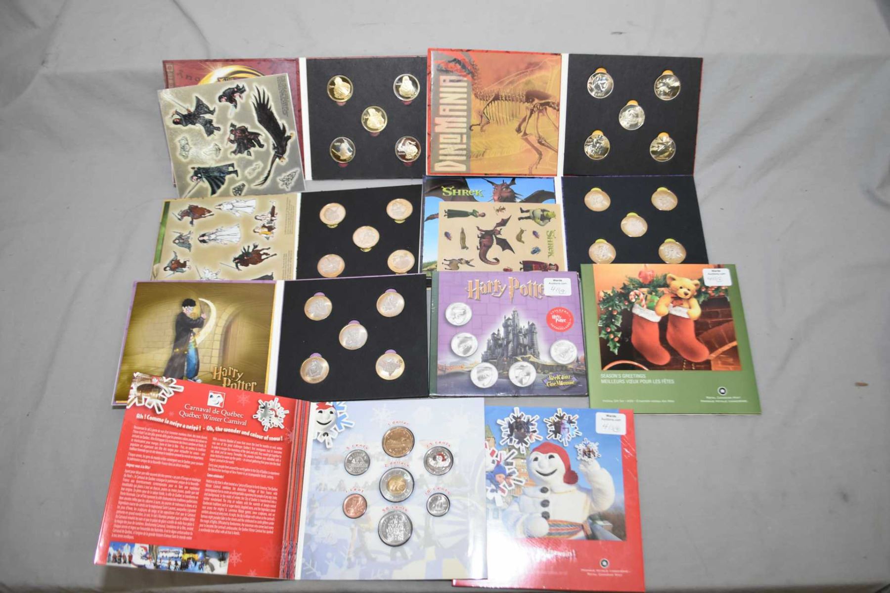 Nine Royal Canadian Mint collector coins sets including "Reel Coinz ...