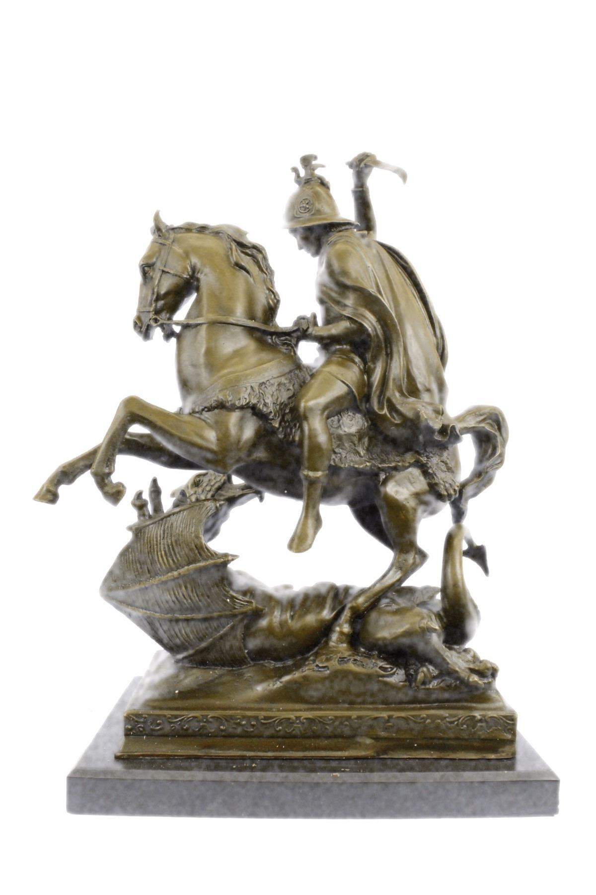 21" Tall Catholic St George Dragon Slayer Patron Military Saint Bronze ...