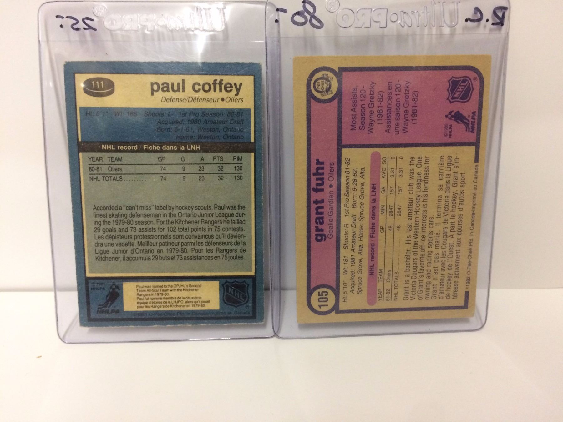 1980 OPC paul coffey rookie card # 111 edmonton oilers & 1982-83 Grant ...
