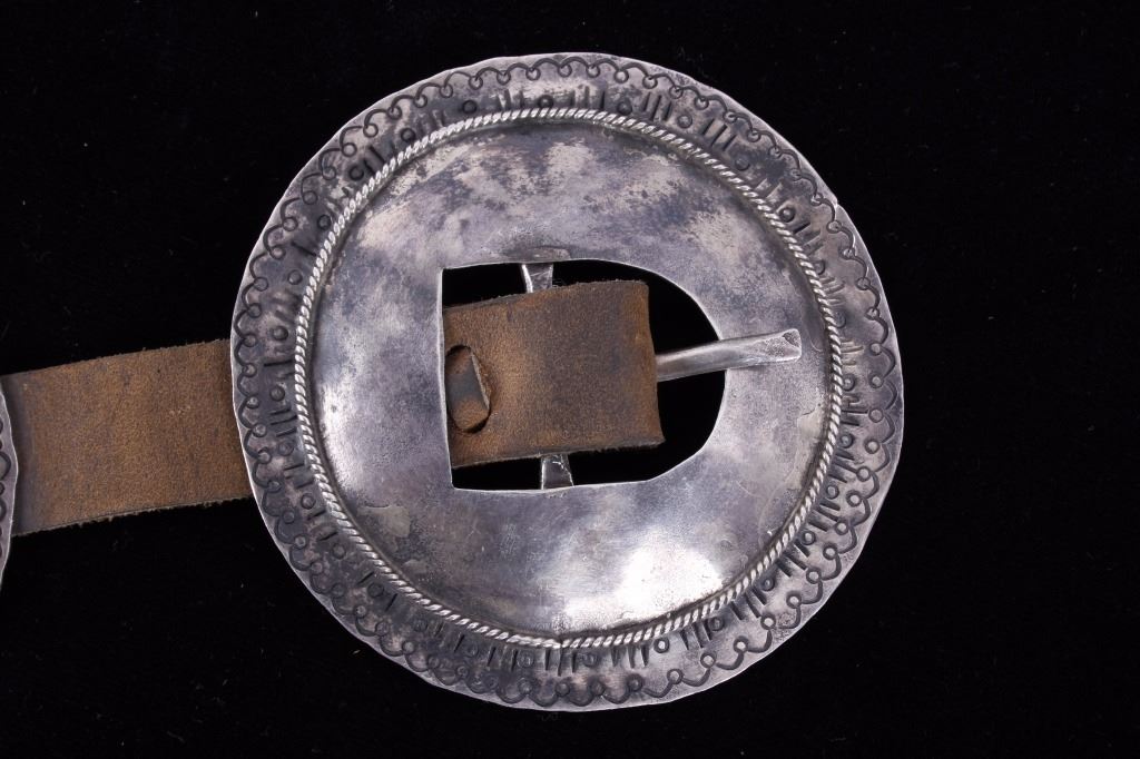 Navajo First Phase Silver Concho Belt c. 1860-1880
