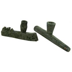2 Carved Stone Pipes