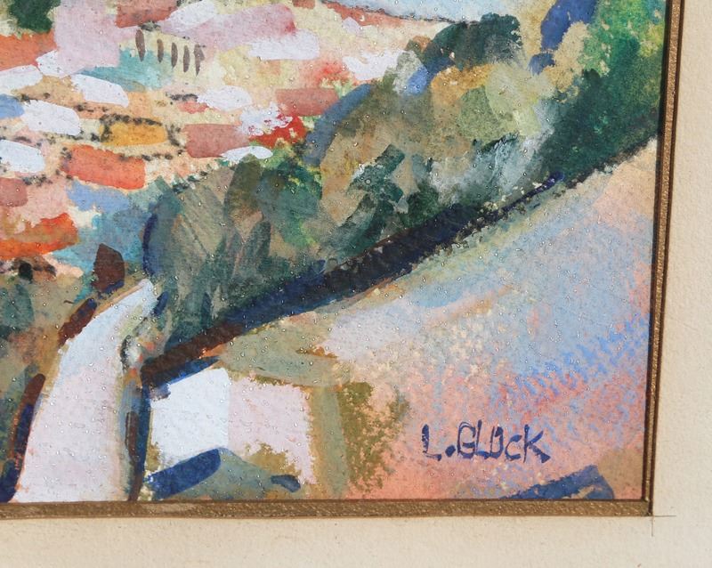 Larry Gluck, Seaside Town, Watercolor Painting