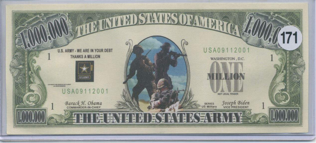 The United States Army One Million Dollar Note
