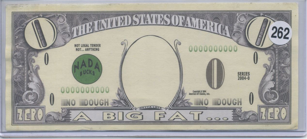 Big Fat Zero Insert Picture Novelty Note