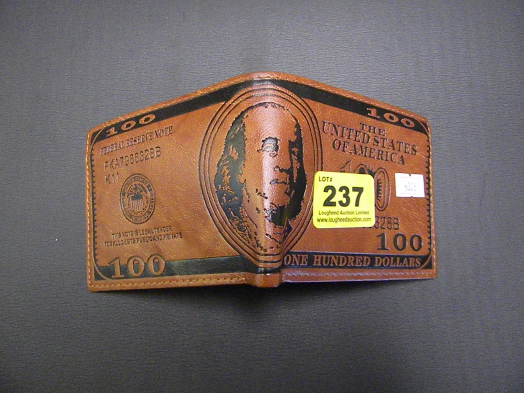 NEW BROWN LEATHER AMERICAN 100 DOLLAR BILL WALLET