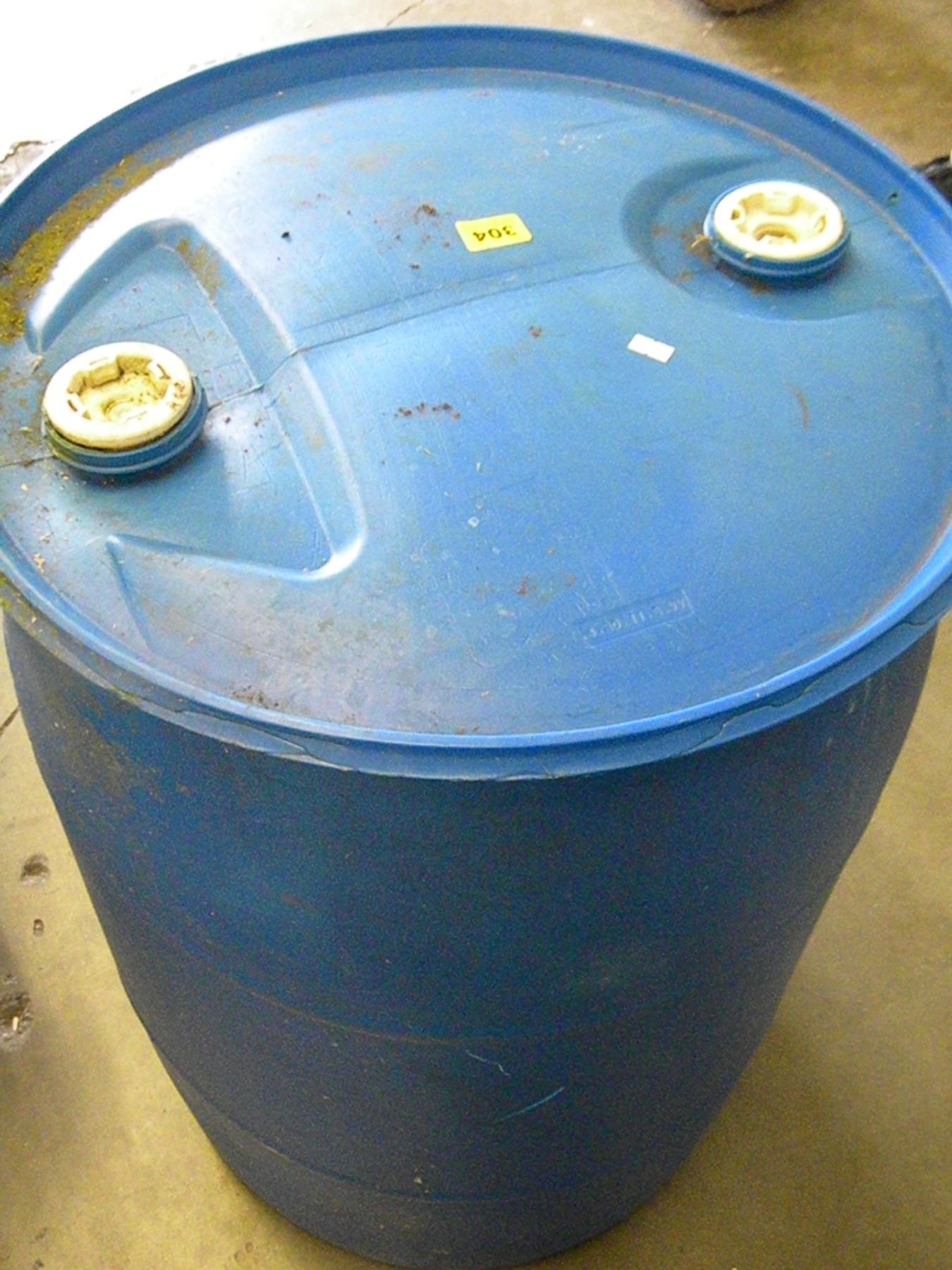 LARGE BLUE PLASTIC BARREL