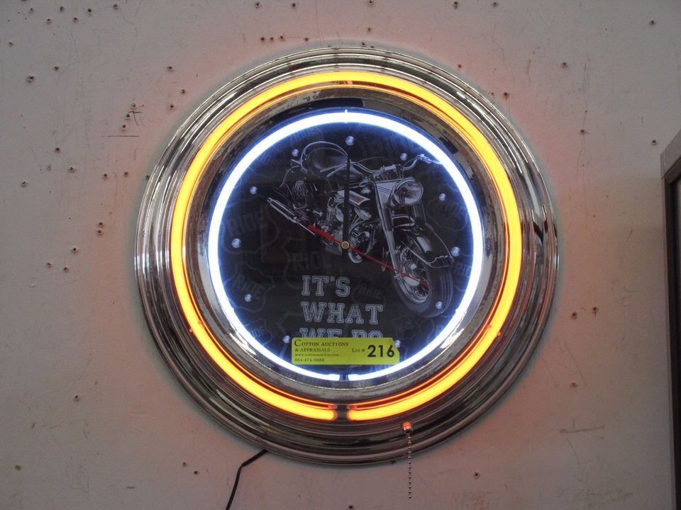 New Illuminated Neon Motorcycle Clock