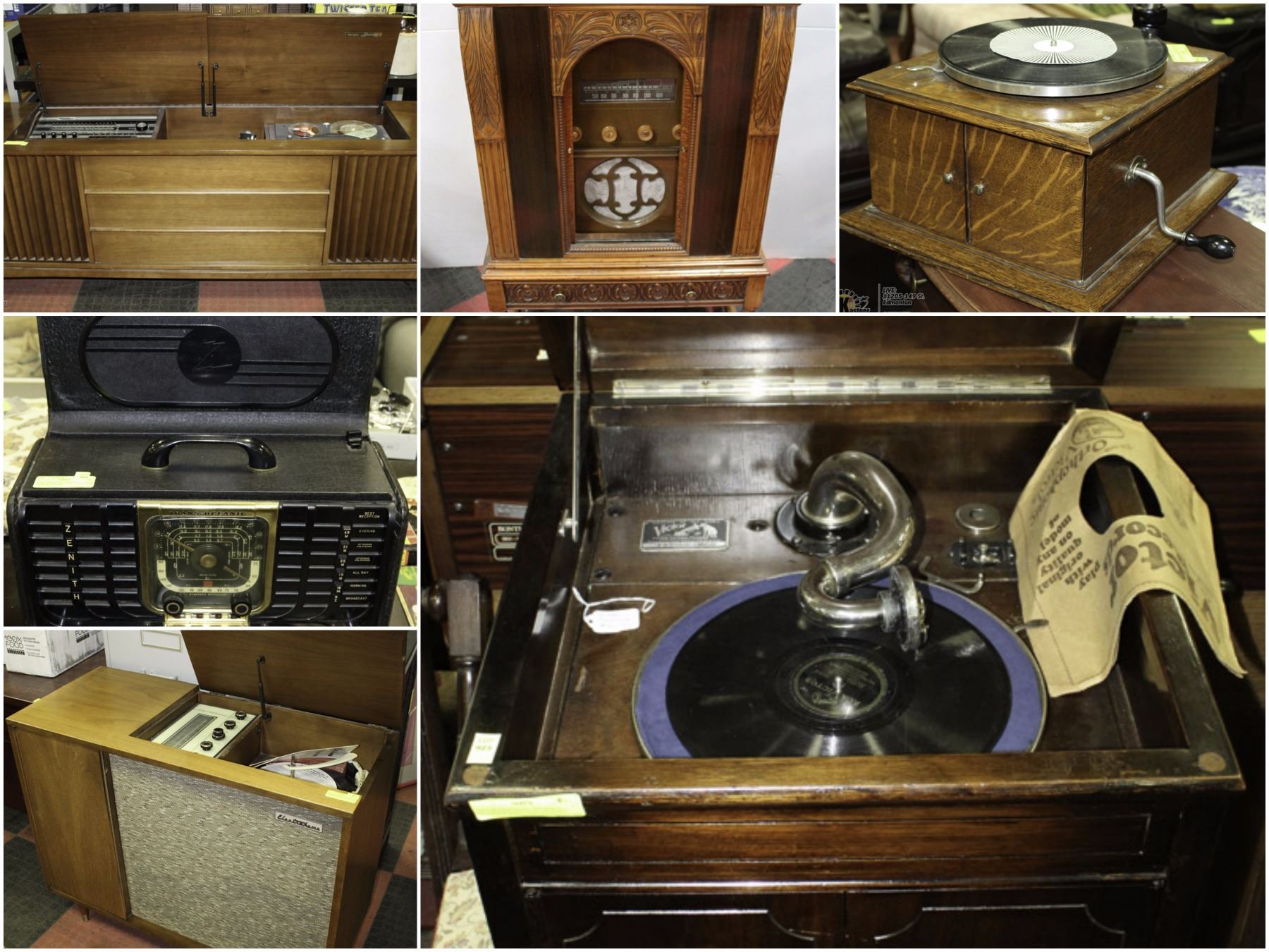 FEATURE ANTIQUE RADIOS , PHONOGRAPHS AND CONSOLE