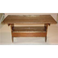 PRIMITIVE PENNSYLVANIA SOFTWOOD BENCH TABLE