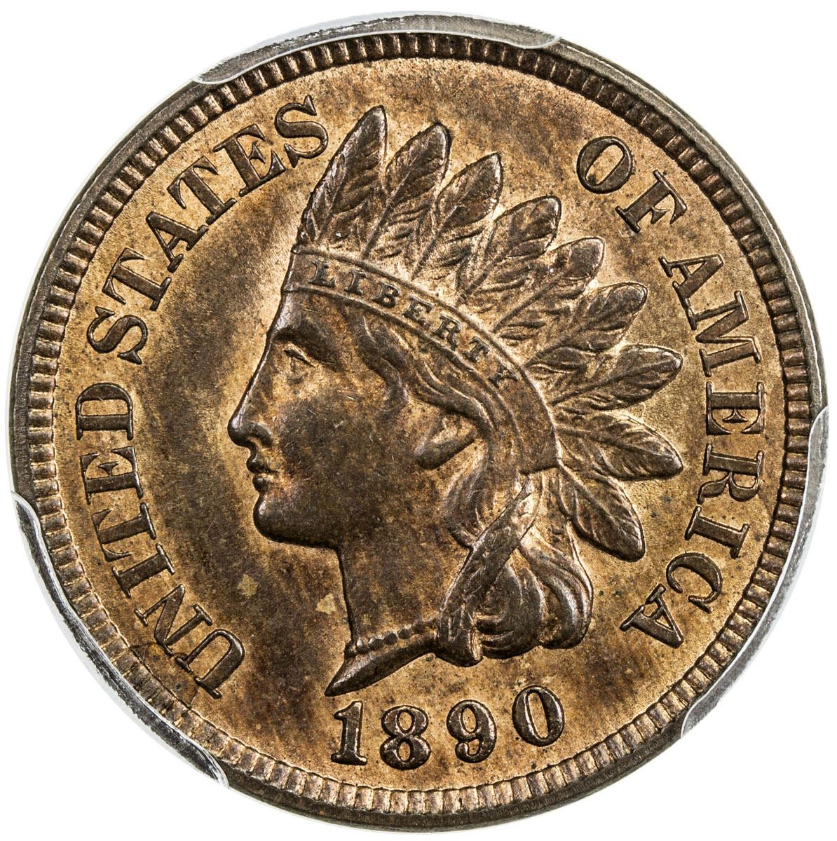 UNITED STATES 1 Cent 1890 PCGS Graded MS64 RB Indian Head UNITED STATES 1 Cent 1890 PCGS Graded MS64 RB Indian Head