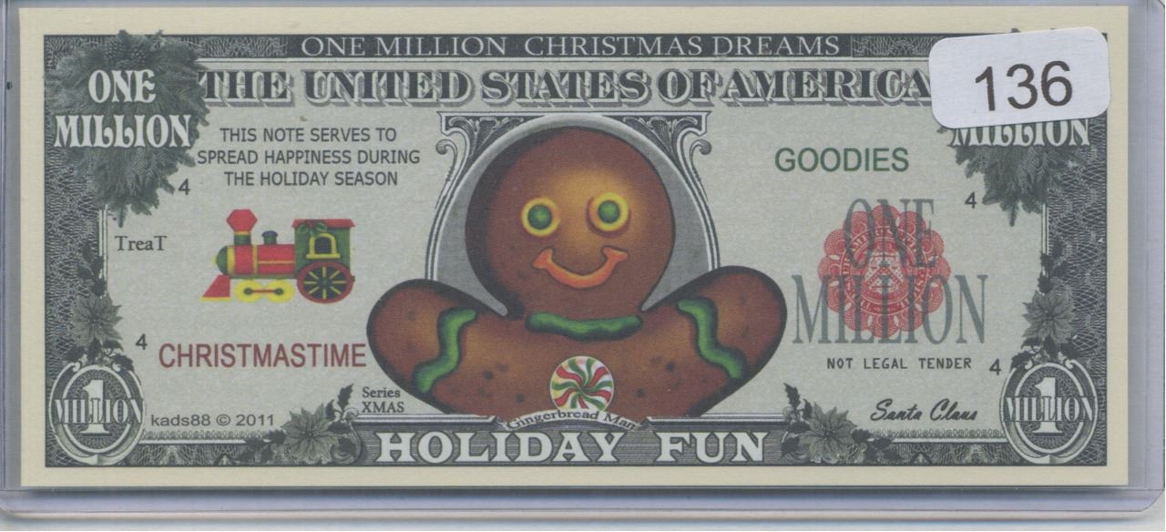 Gingerbread Man One Million Dollar Novelty Note