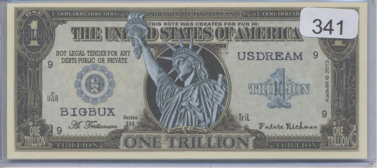 United States one Trillion Dollar Note