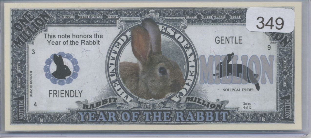 Year of the Rabbit Million Dollar Novelty Note