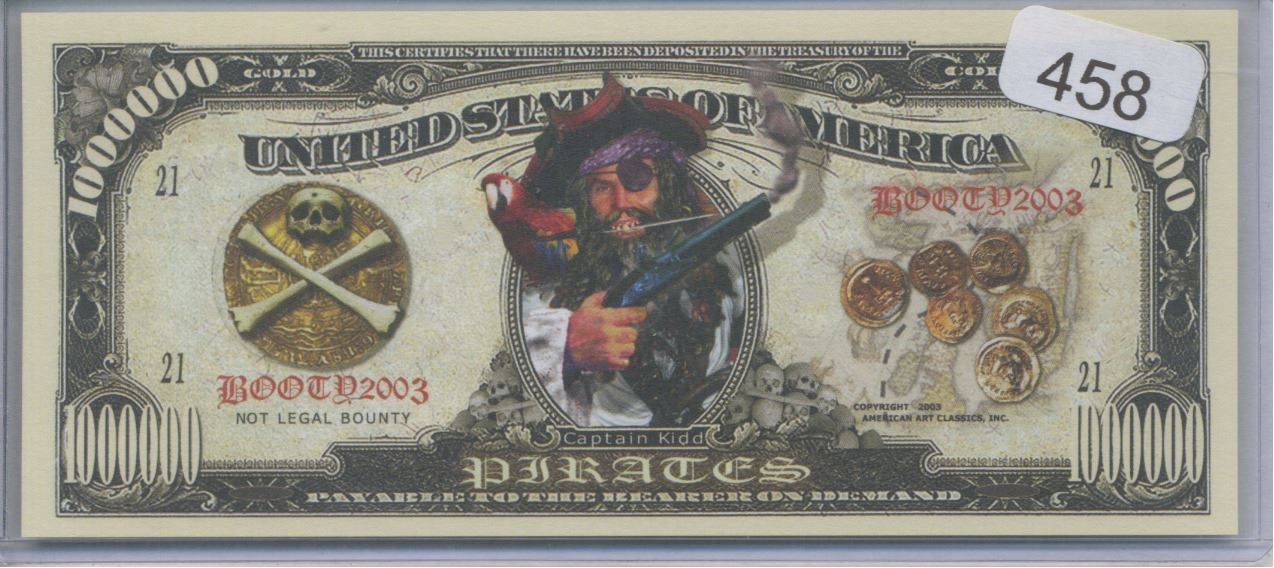 Pirates Million Dollar Novelty Note