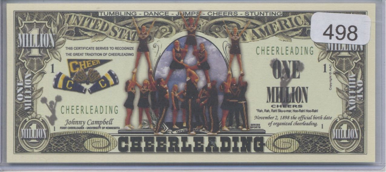 Cheerleading Million Dollar Novelty Note