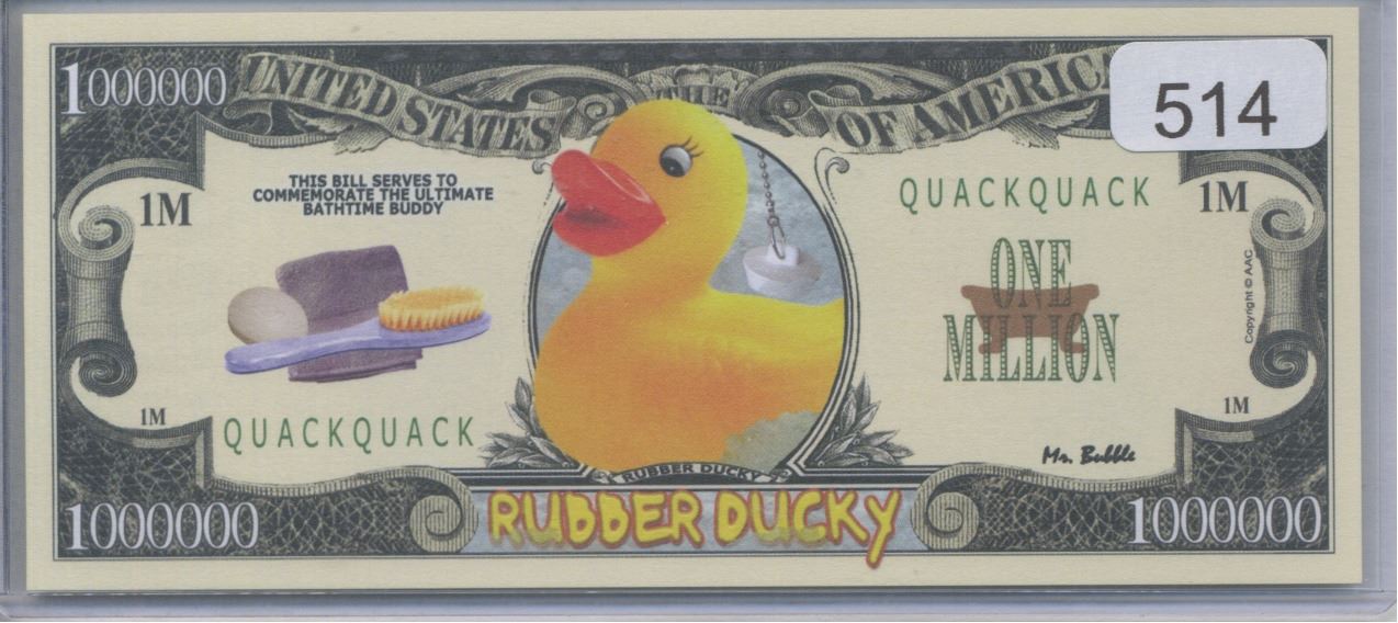 Rubber Ducky Million Dollar Novelty Note