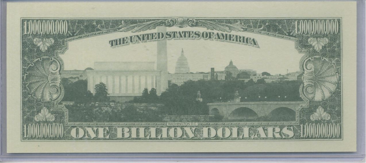 Patriotic Reserve Note One Billion Dollars