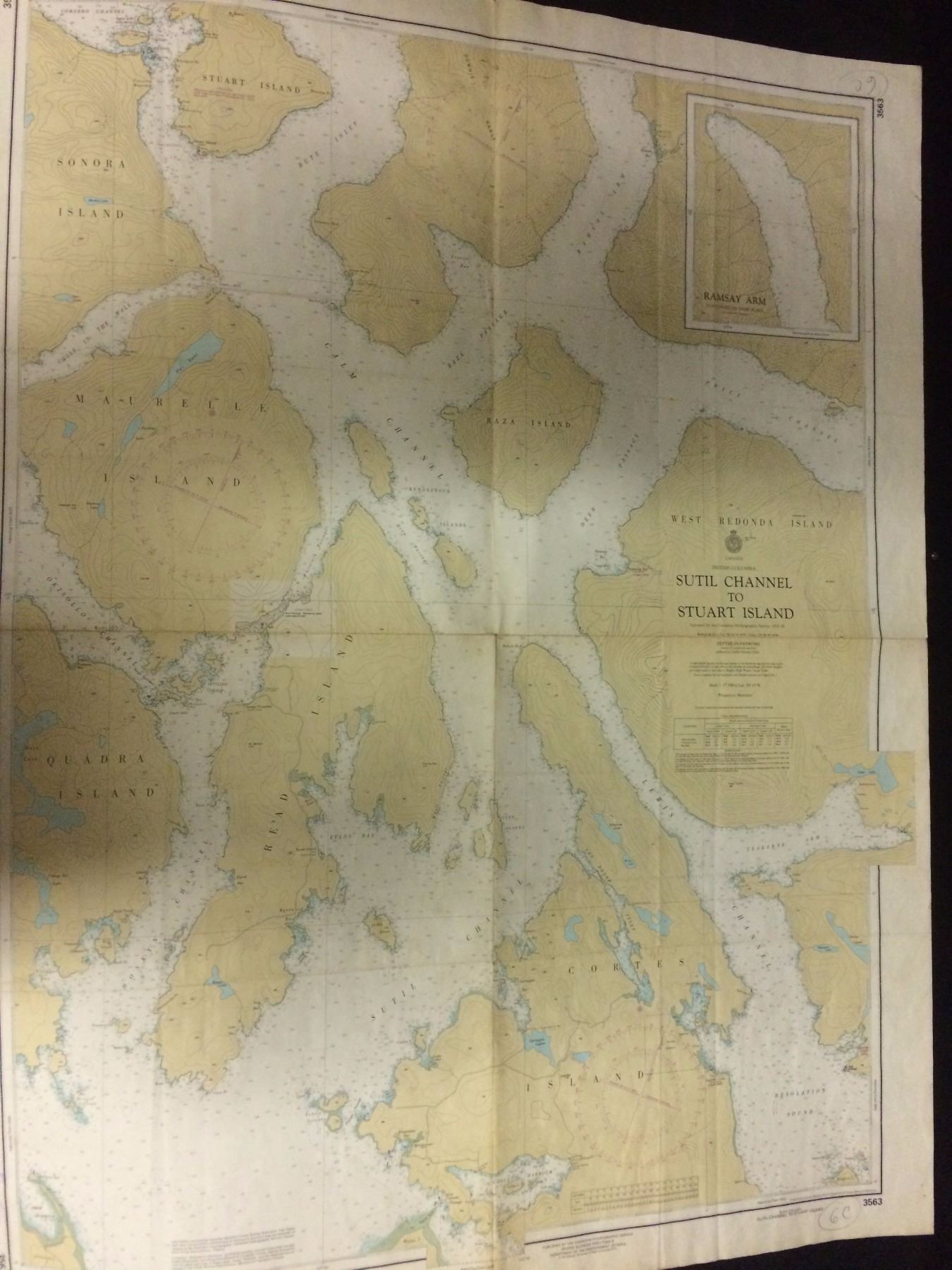 NAUTICAL MAP (SUTIL CHANNEL TO STUART ISLAND) BRITISH COLUMBIA