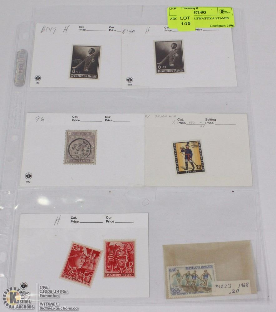 ADOLF HITLER SWASTIKA STAMPS