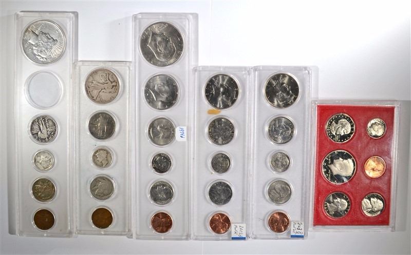COIN LOT; 1926 SET no 50c, 1917 5pc SET MIX,
