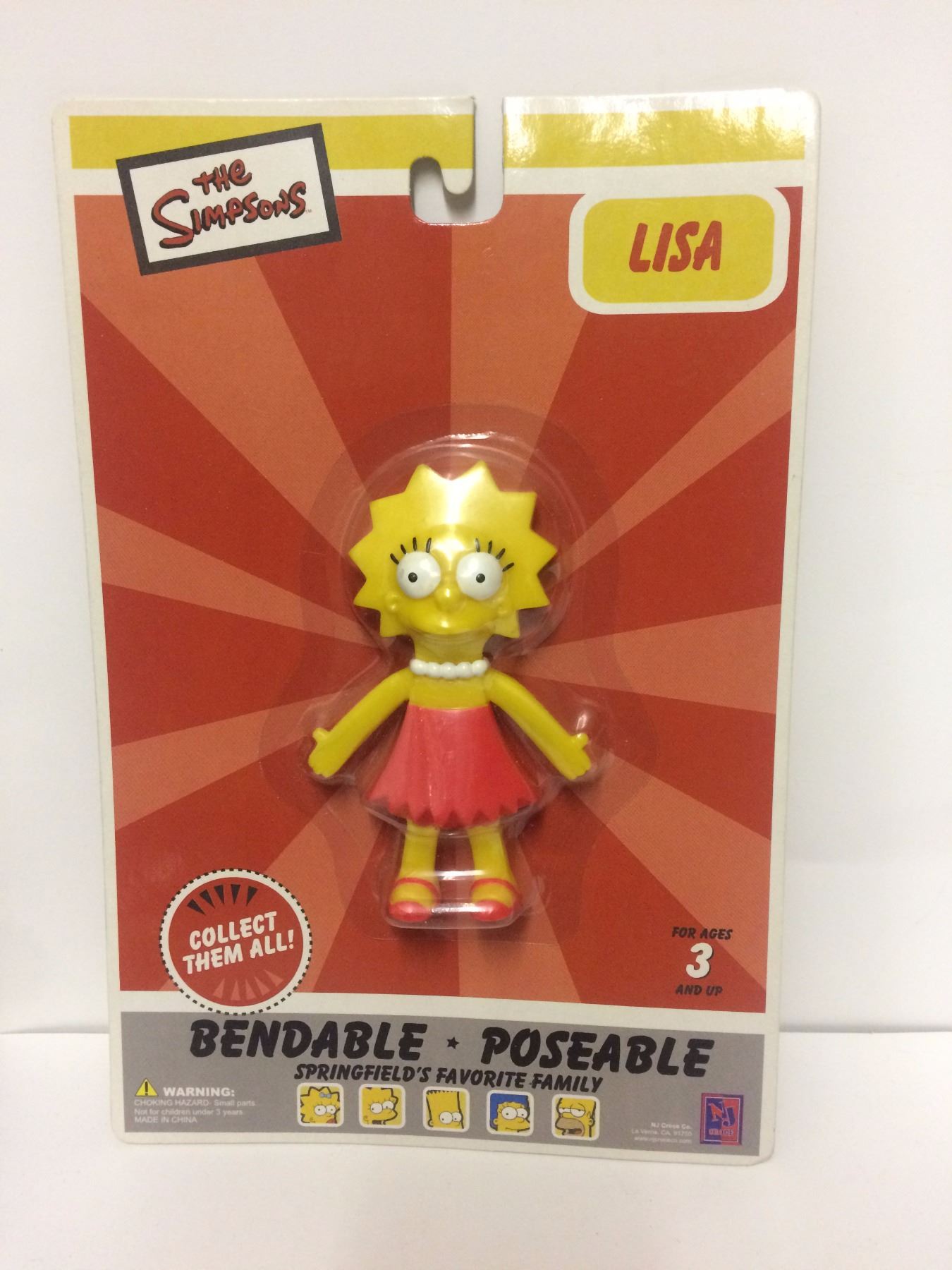 Lisa Simpson Bendable PoseableThe Simpson toy 2002 NEW