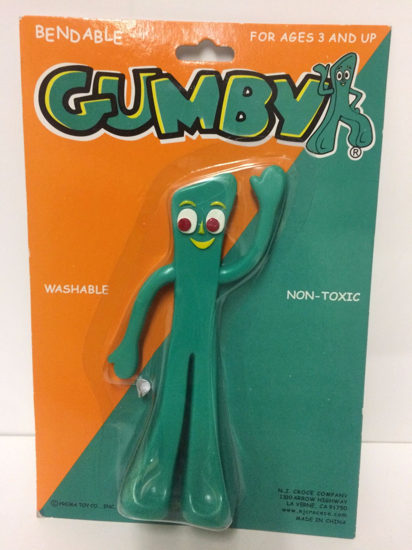 LARGE 6" GUMBY (Pokey) Bendable Posable doll TV cartoon toy Action ...