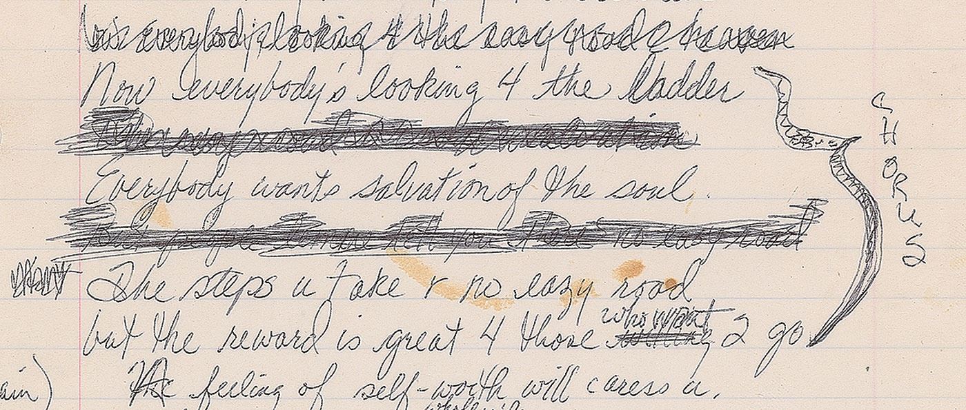 Prince 'The Ladder' Handwritten Lyrics