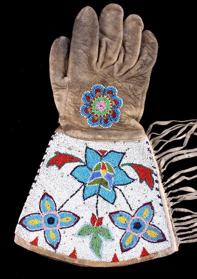 Shoshone Fully Beaded Gauntlets c.1890-1910