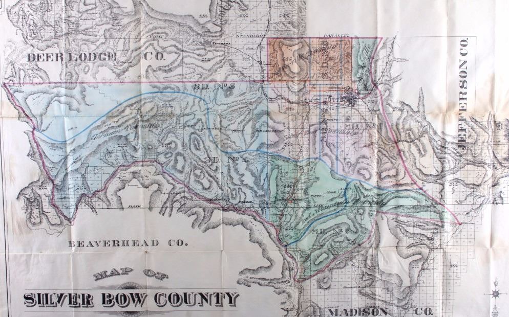 1892 Silver Bow County (Butte) Montana Map