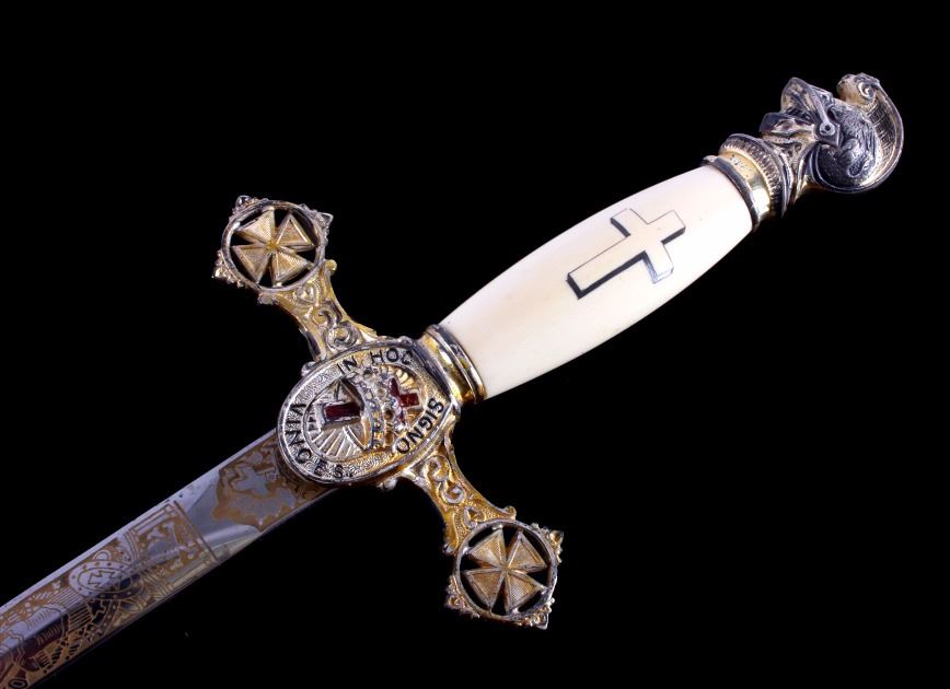 Masonic Dress Sword w/ Scabbard and Leather Case