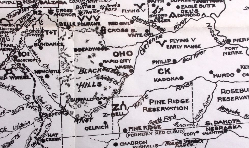 Short Grass Country Ranch Map Montana & Wyoming