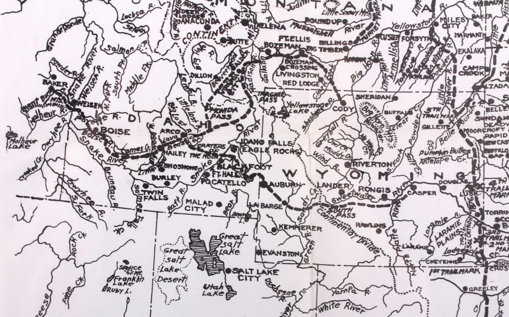 Early 1900's Texas Trails Map