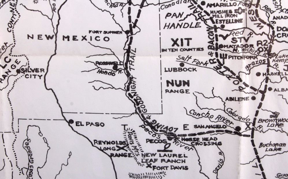 Early 1900's Texas Trails Map