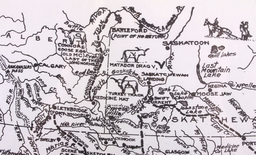 Early 1900's Texas Trails Map