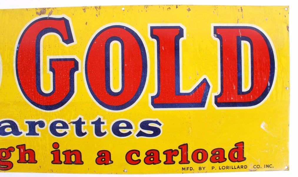 Old Gold Cigarettes Not a Cough in a Carload Sign