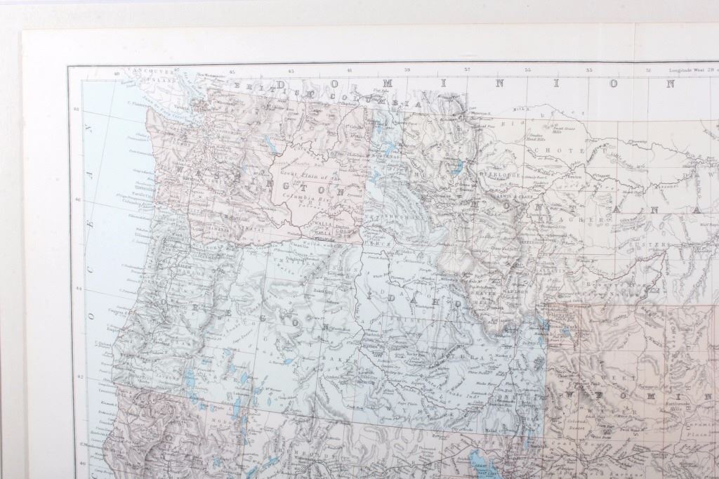 1884 Western United States & Territories Map